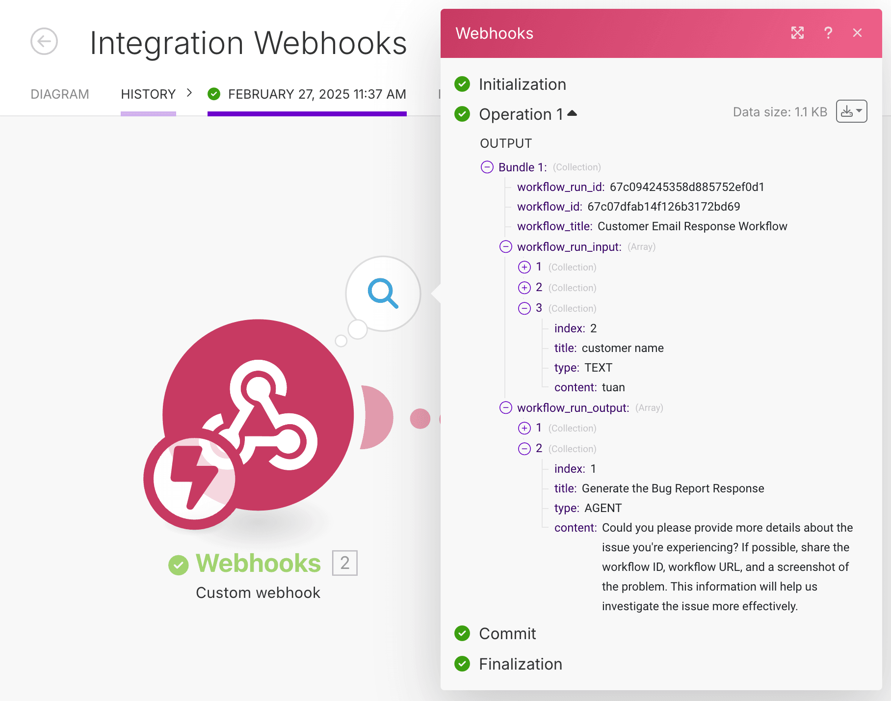 Webhook Node Mindpal
